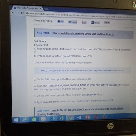 Content Was Blocked Because It Was Not Signed By A Valid Security Certificate Security