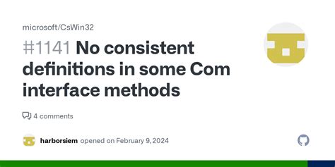 No Consistent Definitions In Some Com Interface Methods · Issue 1141 · Microsoftcswin32 · Github