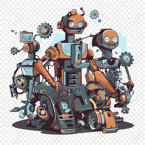 Automation Clipart Robots Illustration For Tech Products Cartoon Vector