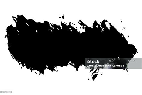 검은 얼룩 흰색 배경에 격리 된 브러시 스트로크 벡터 그림 0명에 대한 스톡 벡터 아트 및 기타 이미지 0명 그런지 이미지 기법 더러운 Istock