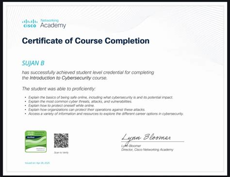 Cybersecurity I2cs Learningjourney Techupdate Professionalgrowth Sujan B