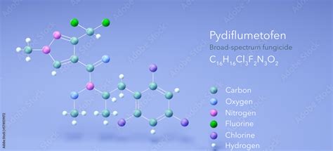 Pydiflumetofen Molecule Molecular Structures Broad Spectrum Fungicide 3d Model Structural