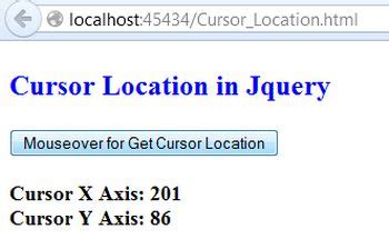 Get Cursor Location In JQuery