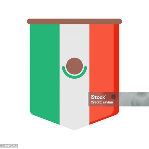 멕시코 국기 아이콘 일러스트 레이 션 와 밝은 색상 팔레트 와 플랫 디자인 스타일 멕시코 테마의 디자인이나 축하 행사에 적합합니다 국기에 대한 스톡 벡터 아트 및 기타