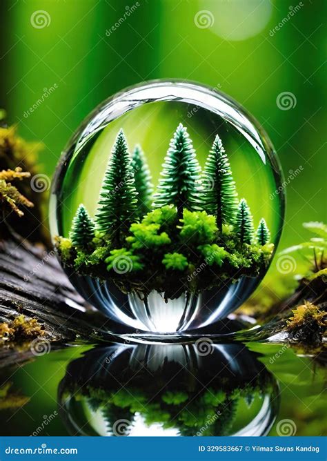 Tiny Ecosystem A Breathtaking Close Up Of A Miniature Ecosystem Stock Illustration