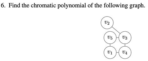 Solved Find The Chromatic Polynomial Of The Following Chegg Com