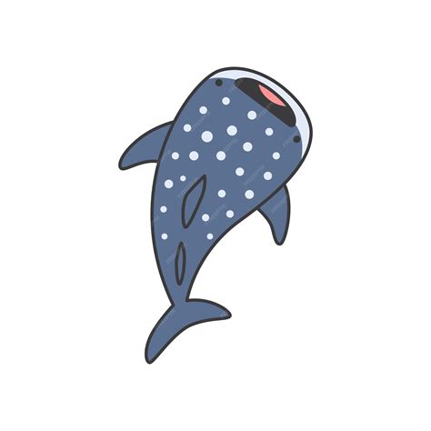 Premium Vector Cute Cartoon Whale Shark Isolated On White Background
