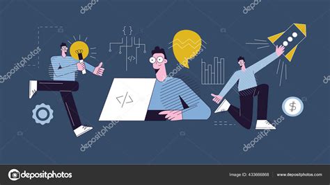 Teamwork Concept Idea Programming Coding Testing Launching Software