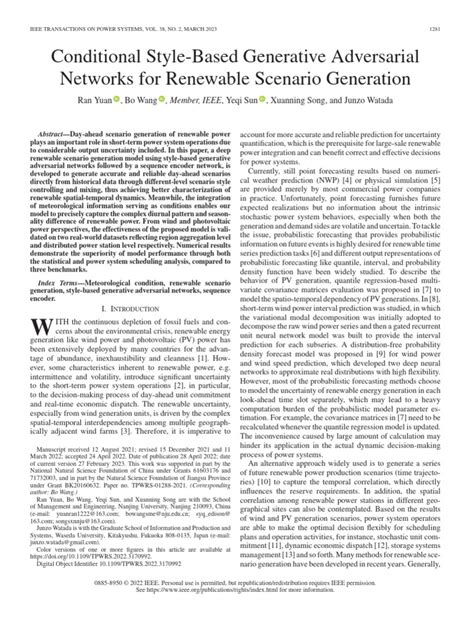 Conditional Style Based Generative Adversarial Networks For Renewable Scenario Generation Pdf