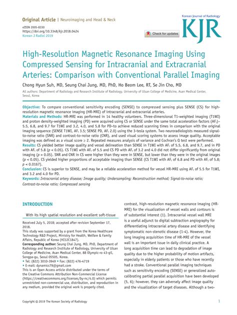 Pdf High Resolution Magnetic Resonance Imaging Using Compressed