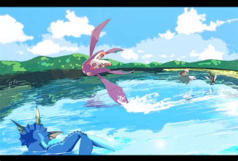 Isutai Basculin Basculin Red Crobat Spinda Vaporeon Nintendo