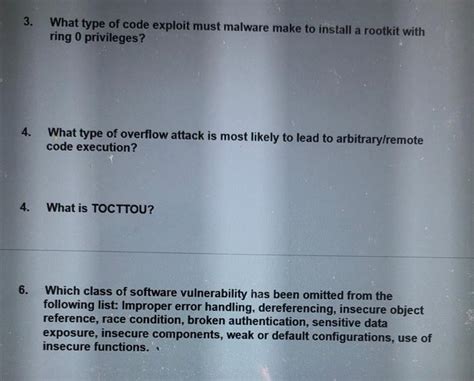Solved 3 What Type Of Code Exploit Must Malware Make To