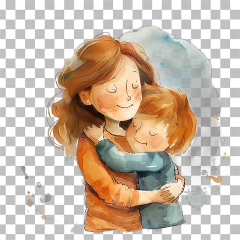 Premium Psd Mom Hugging Her Son Mothers Day