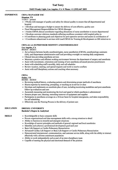Crna Resume Examples Quintonstringer Blog