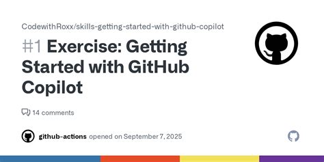Exercise Getting Started With Github Copilot · Issue 1 · Codewithroxx