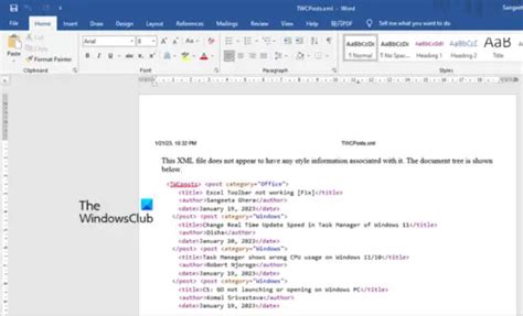 如何在 Excel、word、chrome、edge 中打开 Xml 文件 Tech Club