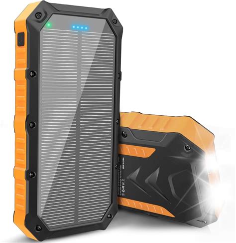 Solar Phone Charger With 4 Usb Portsled Flashlight Fast Charge Usb C