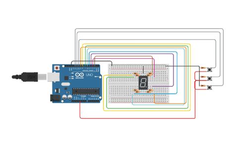 Circuit Design Display 8 Segmentos Tinkercad