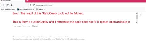 Error The Result Of This Staticquery Could Not Be Fetched · Issue