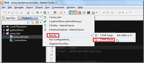 未解决Aptana Studio 3中Run as PHP server出错failed to launch on PHP server