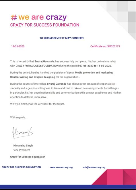 Swaraj Gawande On Linkedin Certificate Internnshipcertificate Socialmediamarketing