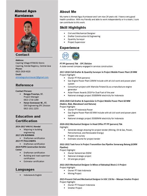 cv ahmad agus kurniawan pdf power station nature