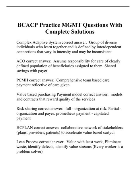 Bcacp Practice Mgmt Questions With Complete Solutions Bcacp Stuvia Us