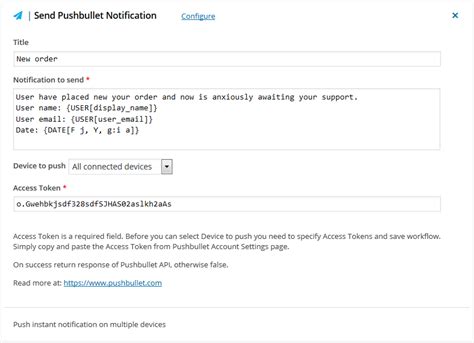 Sending Notification Via Pushbullet Automate Wordpress With A