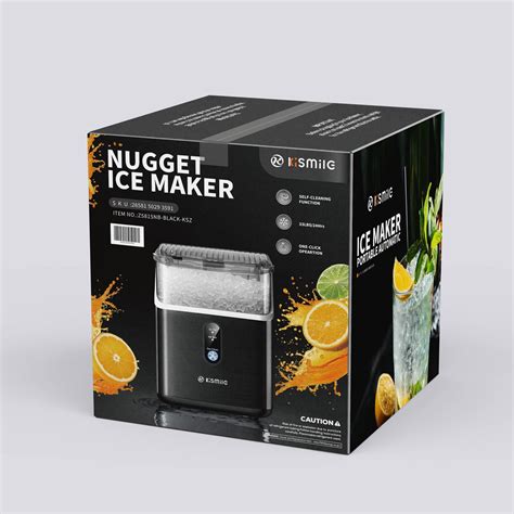 Kismile Nugget Countertop Ice Maker With Soft Chewable Pellet Ice Pebble Portable Ice Machine