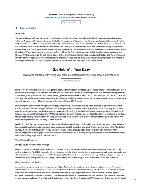 Strategic Issues And History Of Mcdonalds Marketing Essay Principles