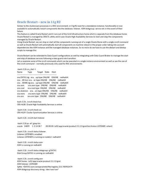 Oracle Restart Pdf Computing Software