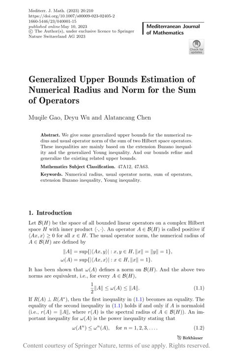 Generalized Upper Bounds Estimation Of Numerical Radius And Norm For The Sum Of Operators