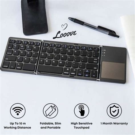 Promo Tri Lipat Wireless Folding Portable Keyboard Bluetooth Mini Touchpad Diskon 33 Di Seller