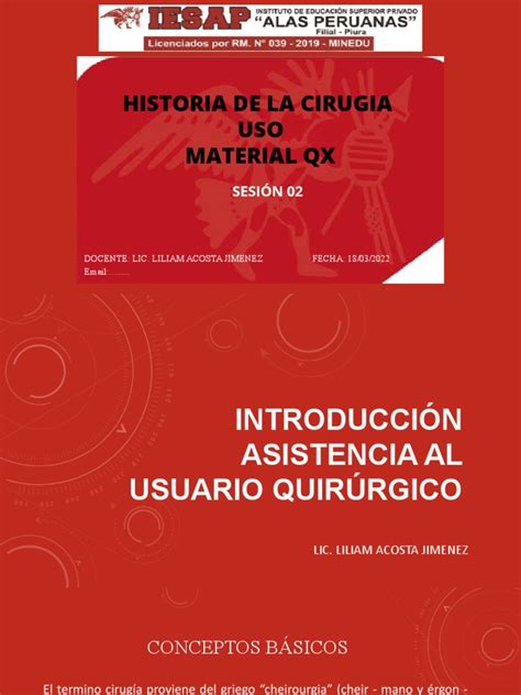 Sesion 2 Historia Cirugia Materail Qx Pdf Cirugía Hospital