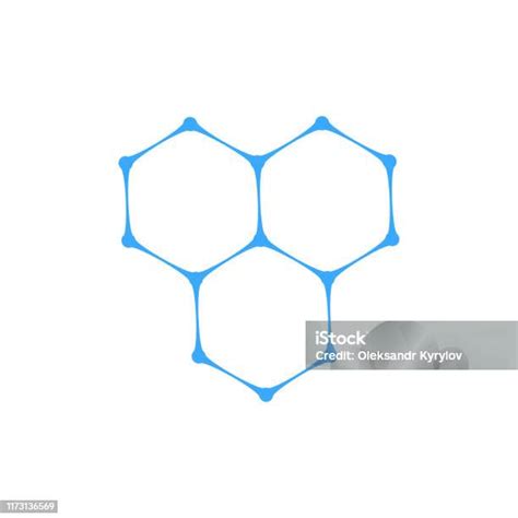 Hexagon Kimia Moleculat Nano Atom Struktur Vektor Ikon Ikon Sel Kimia