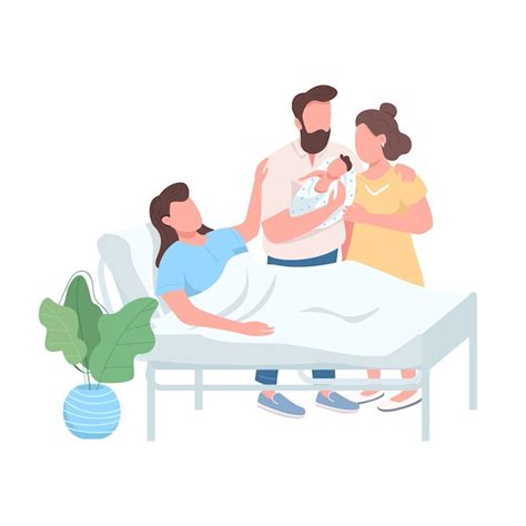 Premium Vector Surrogate Mother Flat Color Faceless Character