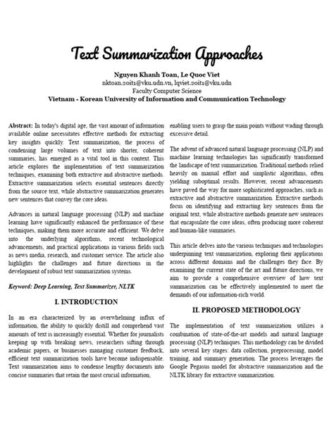 text summarization approaches pdf