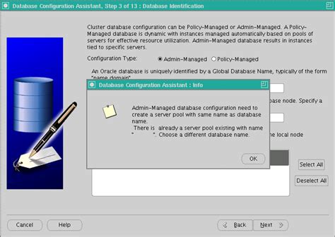 Oracle DBA A Practical Approach DBCA Error Choose A Different Database Name