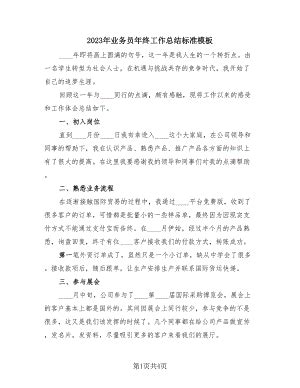 2023年业务员年终工作总结标准模板2篇 doc