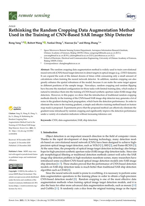 Pdf Rethinking The Random Cropping Data Augmentation Method Used In