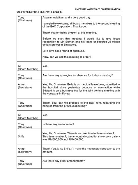 Script Meeting Pdf