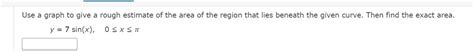 Solved Use A Graph To Give A Rough Estimate Of The Area Of Chegg