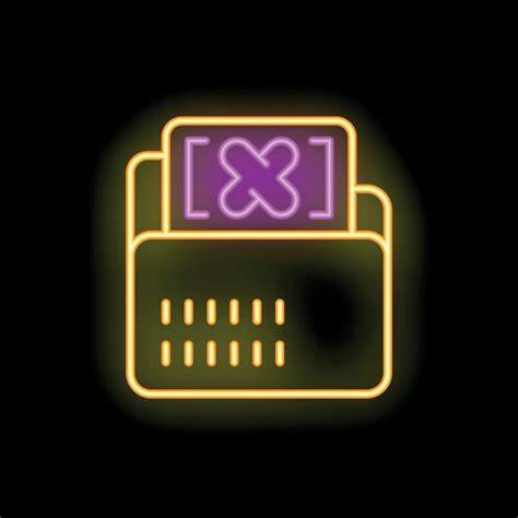Neon Icon Of Fax Machine Receiving Document With Error Cross Mark 52901637 Vector Art At Vecteezy