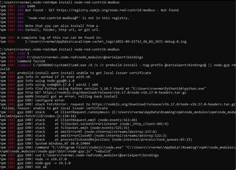Modbus Installation Error In Win10 General Node Red Forum
