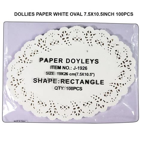 Doilies Paper White Oval 75 X 105 Inch 100pcs