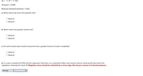 Solved Consider The Two Excess Return Index Model