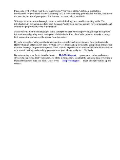 How To Write Introduction Thesis Paper Pdf Essays Thesis