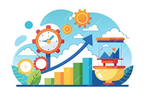 A Colorful Illustration Showing Time Management And Productivity Growth