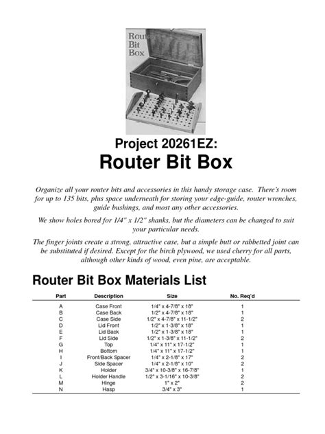 Router Bit Box Project 20261ez Download Free Pdf Adhesive Equipment Router Bit Box Project 20261ez Download Free Pdf Adhesive Equipment