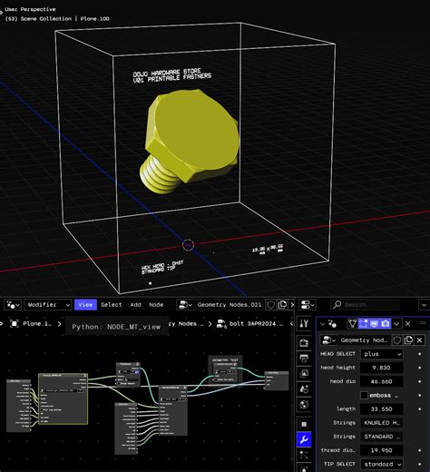 Bolt Generator For Blender And Geometry Nodes V1 And V2 3d Model By